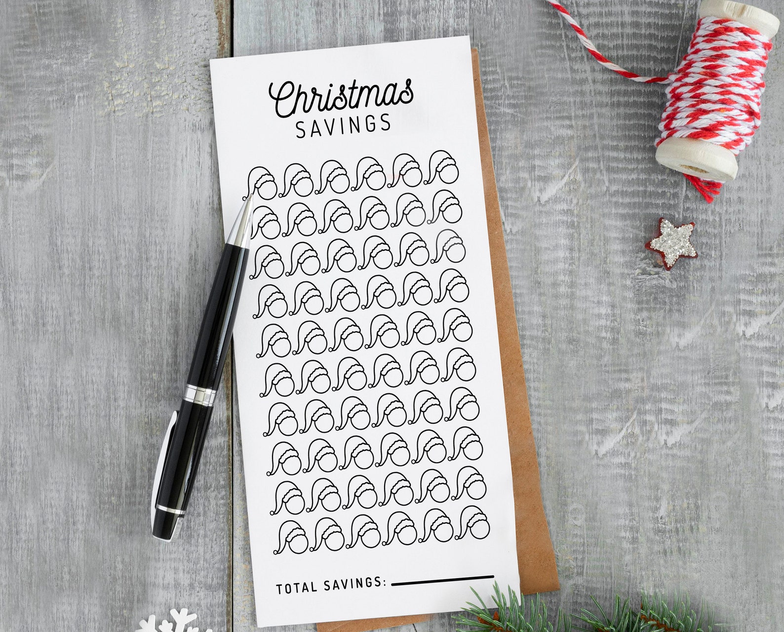 Christmas Savings Challenge Printable Santa Savings - Etsy