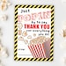Popcorn Gift Tag Printable Just Poppin by to Say Thank You - Etsy