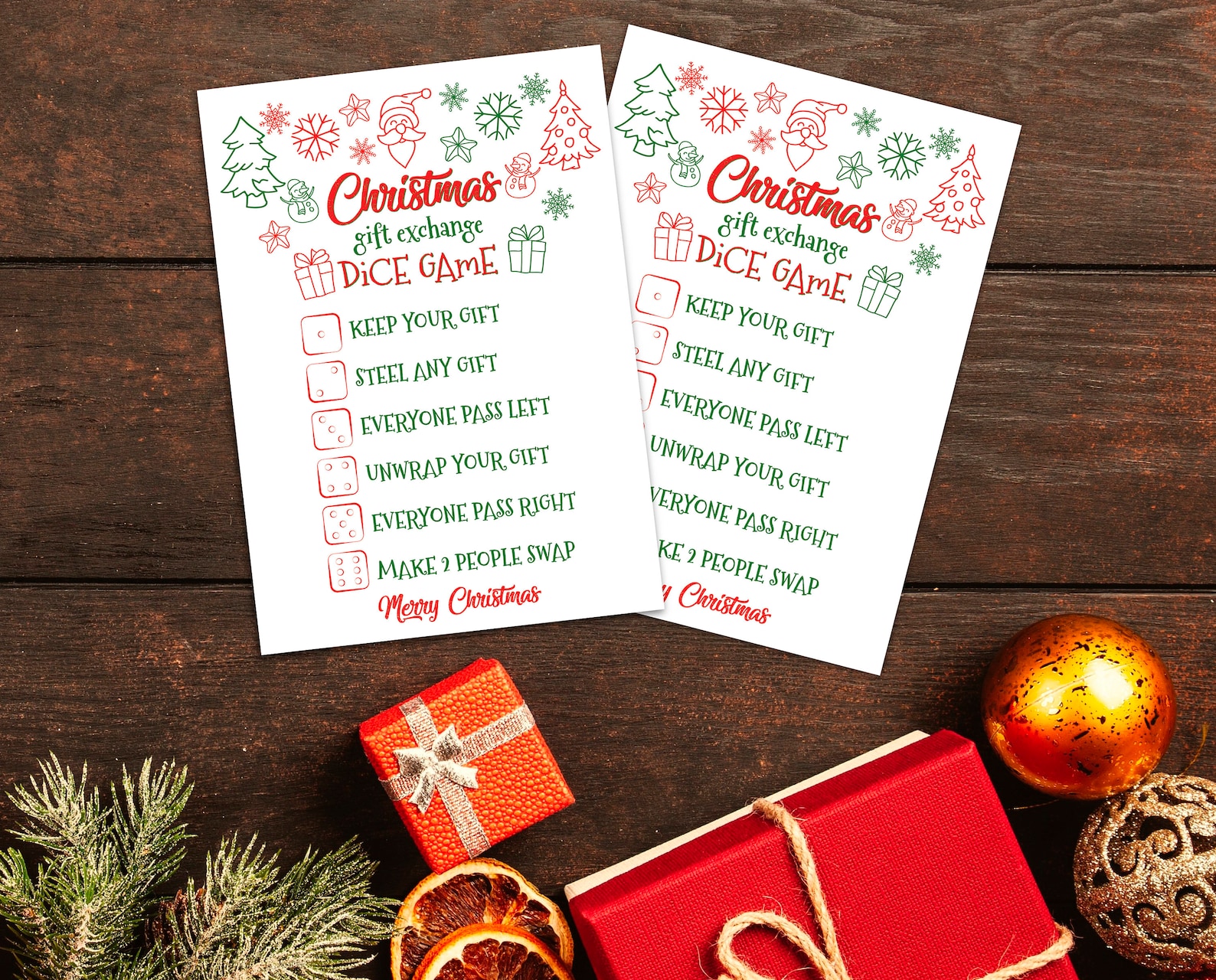 Christmas Printable Games Christmas Gift Exchange Game - Etsy