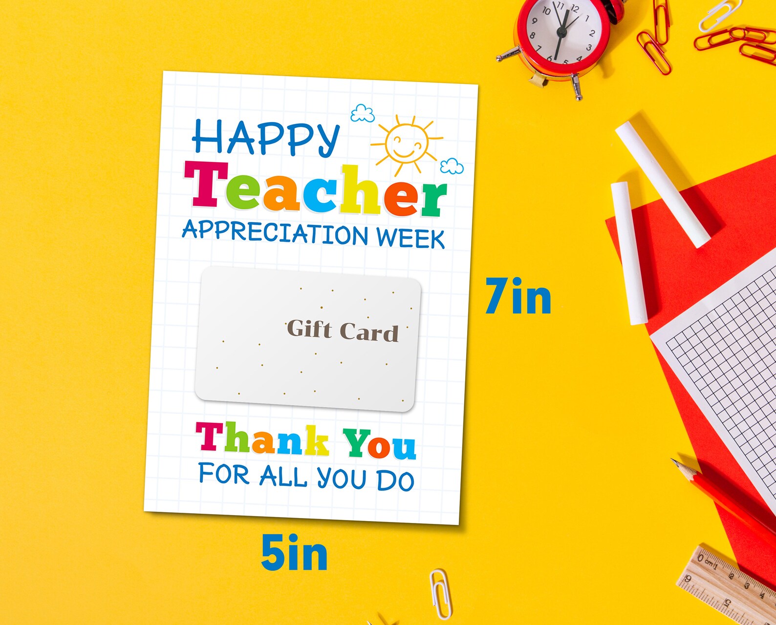 Teacher Appreciation Gift Card Holder Printable Teacher Thank | Etsy