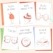Cute Food Pun Cards Set of 6 , Food Pun Cards Set, Funny Cards ...