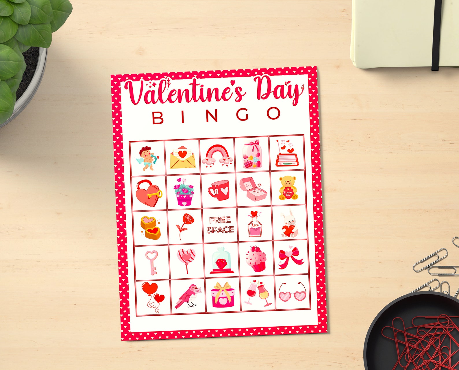Valentine's Day Bingo Game for Kids and Adults Printable | Etsy