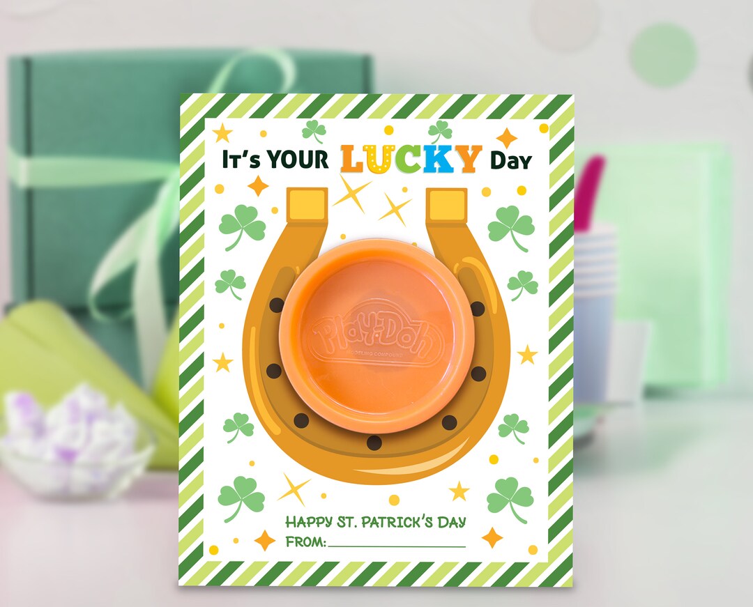 St. Patrick's Day Playdoh Cards, Printable Class St Patricks Day Play ...