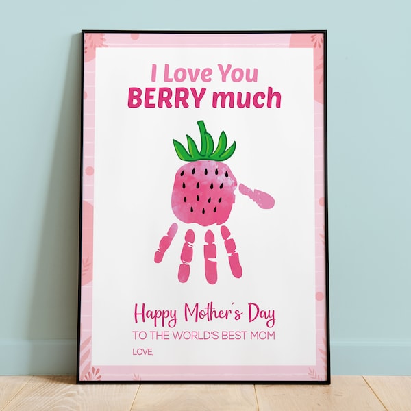 I Love You Berry Much Card Handprint - Etsy