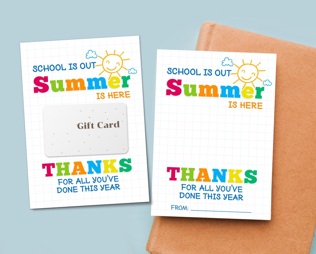School is Out Summer is Here Gift Card Holder, End of School Gift ...