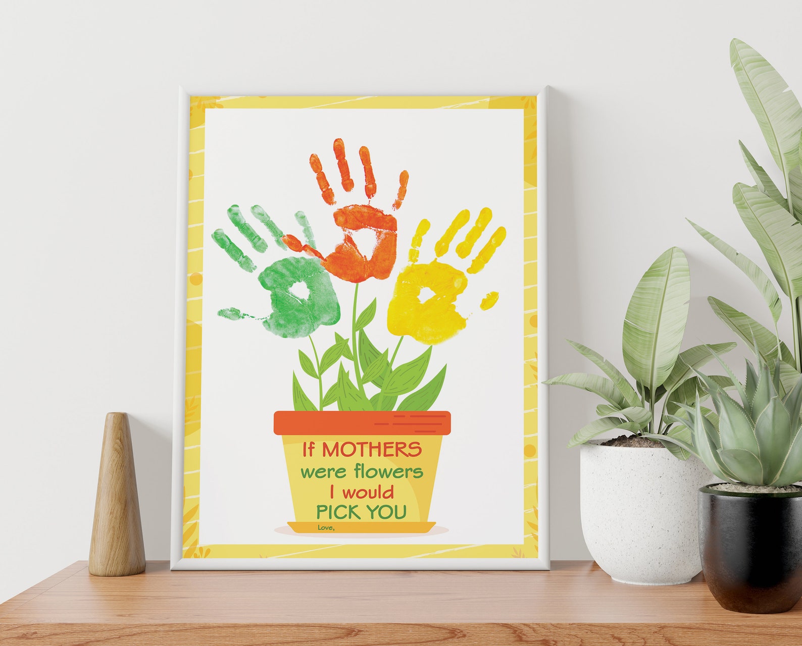 Custom Mothers Day Handprint Art Set Printable Handprint Card - Etsy