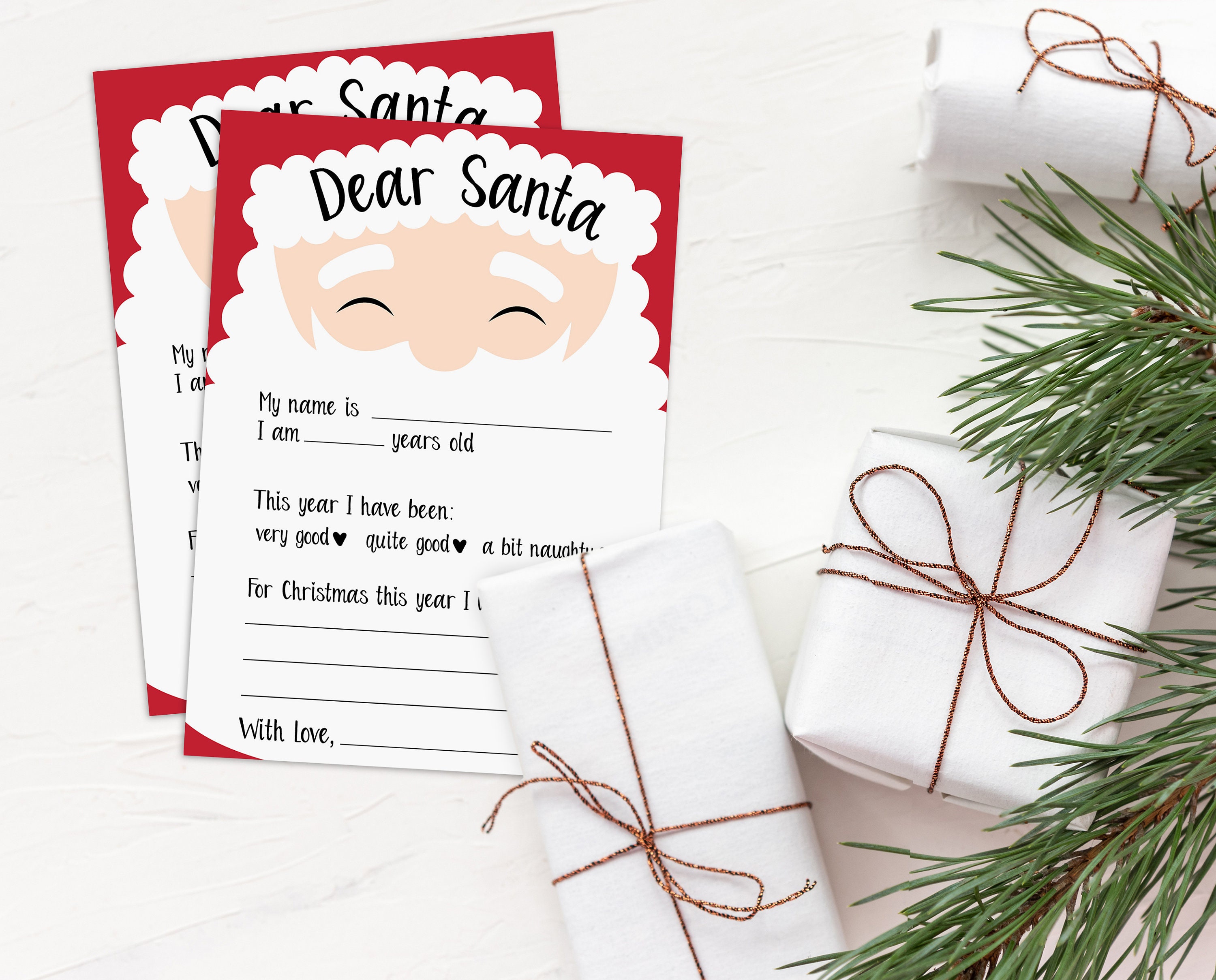 Letter to Santa Christmas Wish List Printable Santa Letter | Etsy