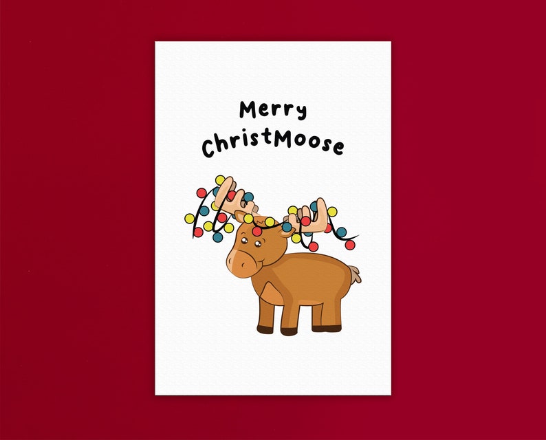 Punny Christmas Cards Pack of 4 Funny Christmas Cards Animal - Etsy