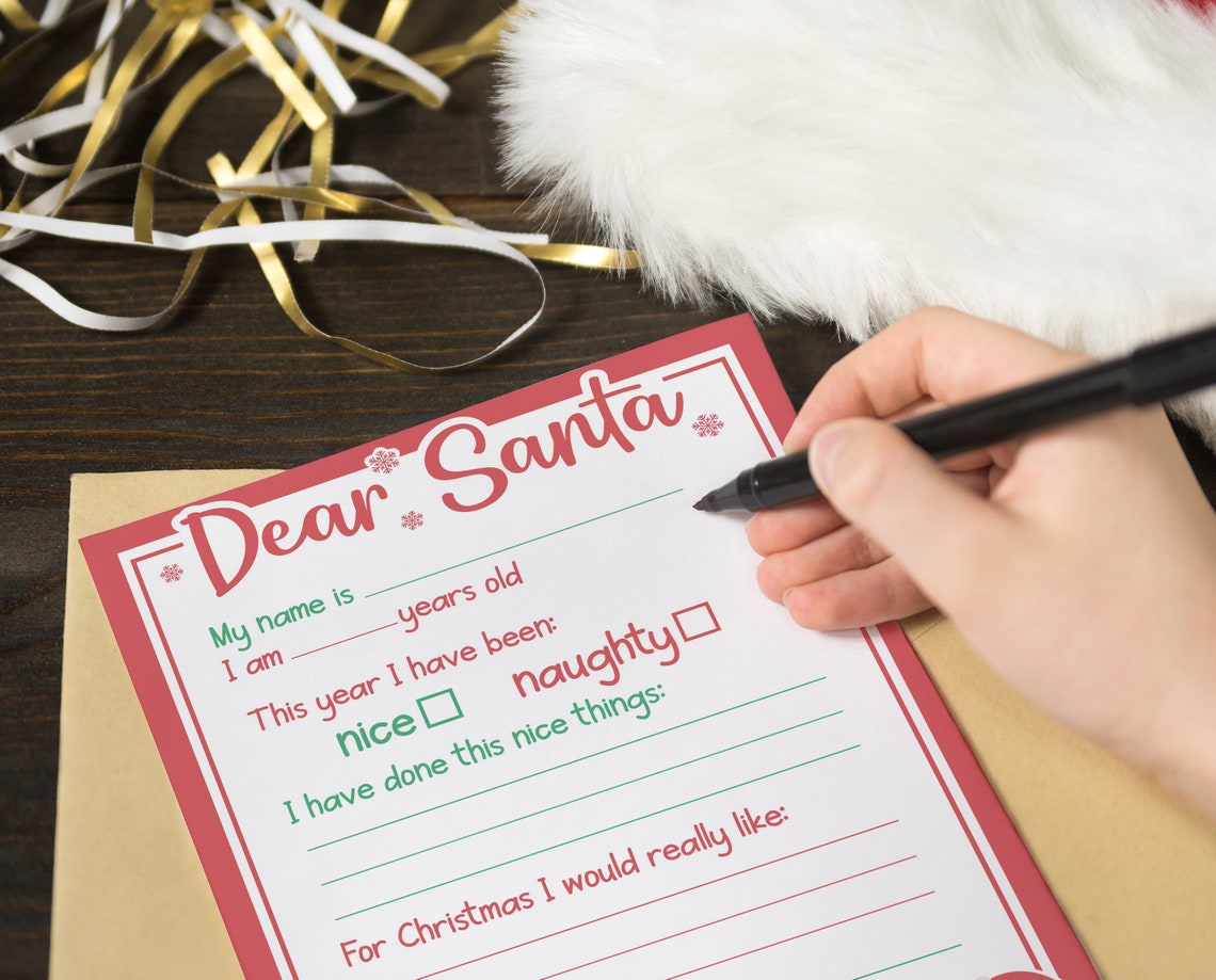 Letter to Santa Dear Santa Letter Santa Letter Printable | Etsy