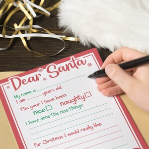 Printable Christmas Wish List, Letter to Santa, Dear Santa Letter ...