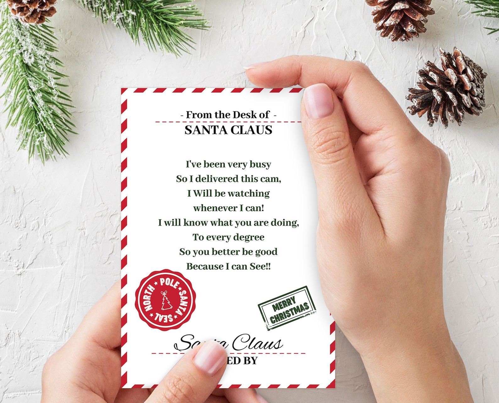 Santa Cam Letters Printable Letter From Santa Clause Santa - Etsy