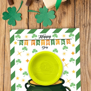 St. Patrick's Day Pot of Gold Play-doh Card Printable, Printable Class ...