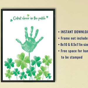 Cutest Clover in the Patch Handprint Art, St Patricks Day Crafts for ...