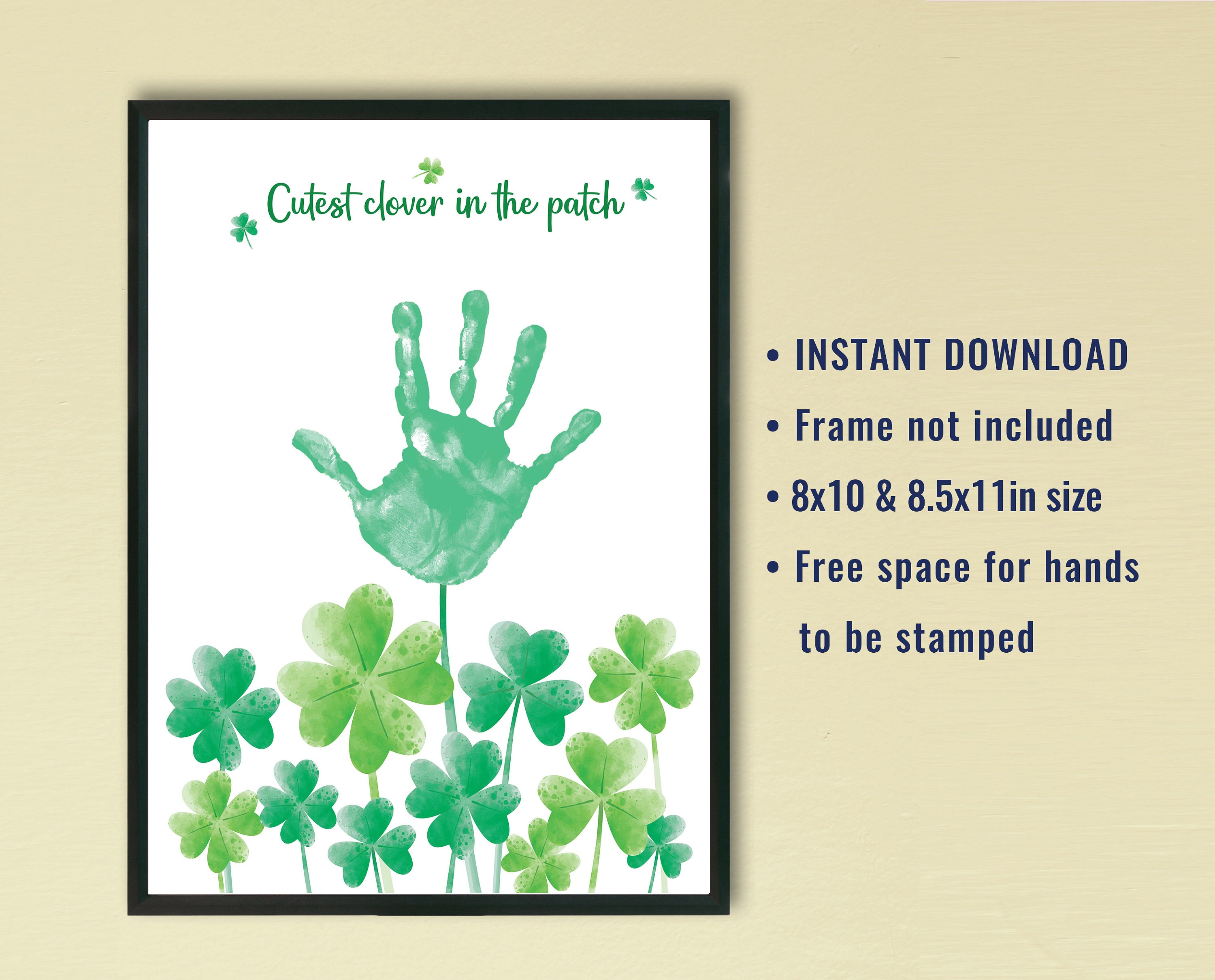 Cutest Clover in the Patch Handprint Art St Patricks Day - Etsy