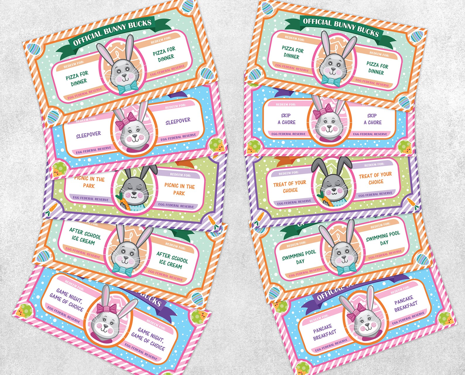 Easter Bunny Bucks Printables Easter Play Money Easter Egg - Etsy
