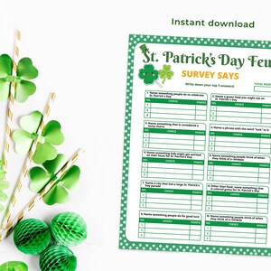 St Patricks Day Family Feud Game, Kids and Adult Party Games, St ...