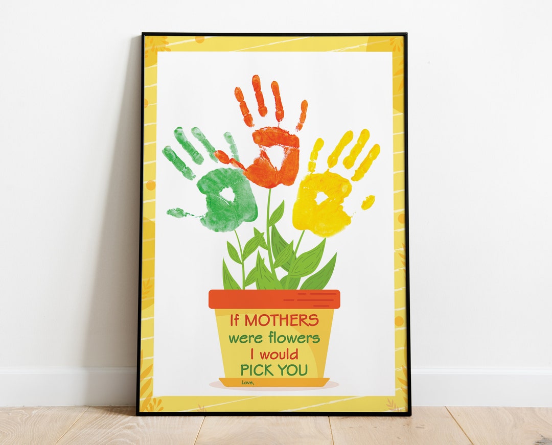 Mothers Day Crafts From Kids, Mothers Day Flower Handprint Card From ...