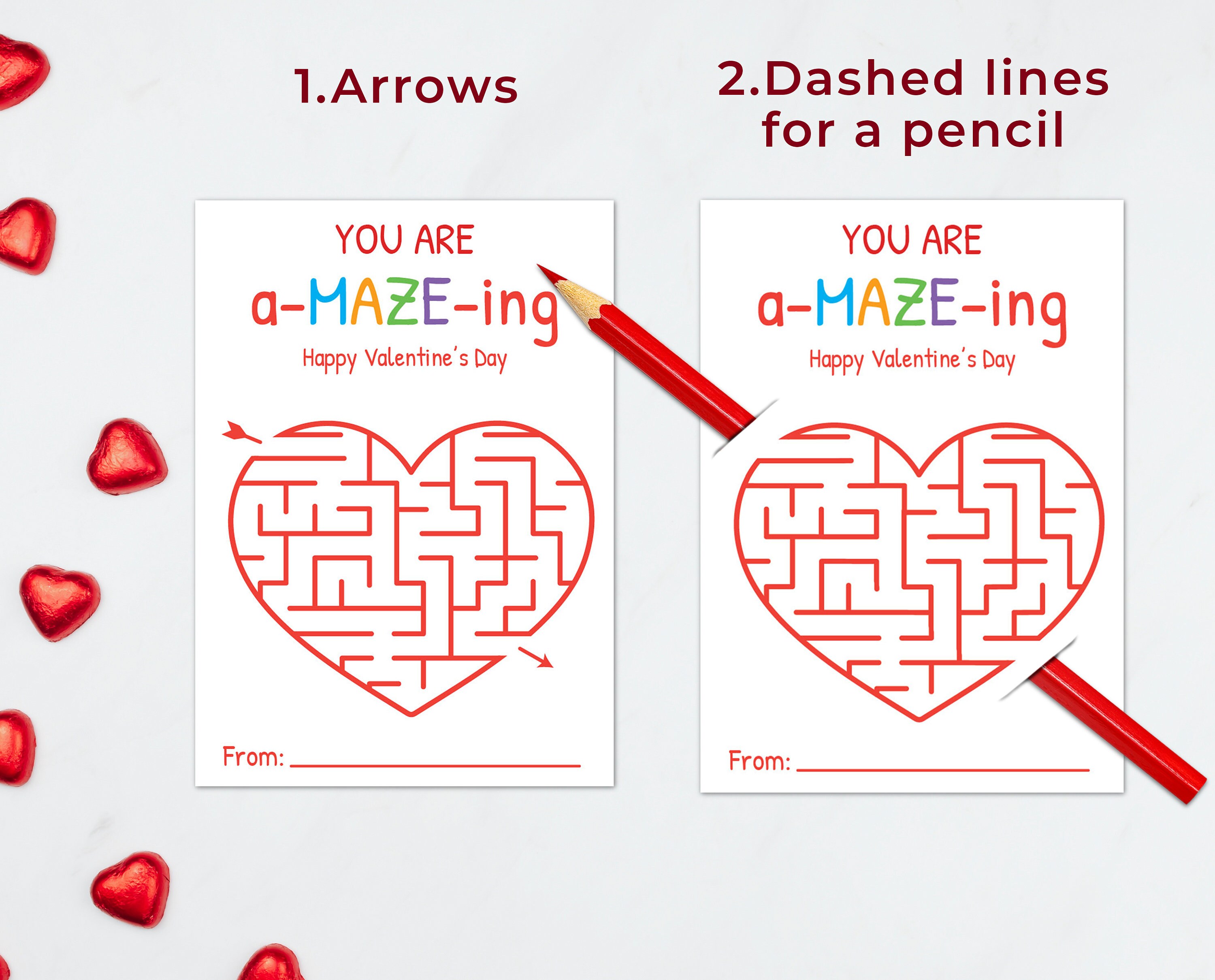 Printable Valentine for Kids Non Candy Valentines Puzzle - Etsy