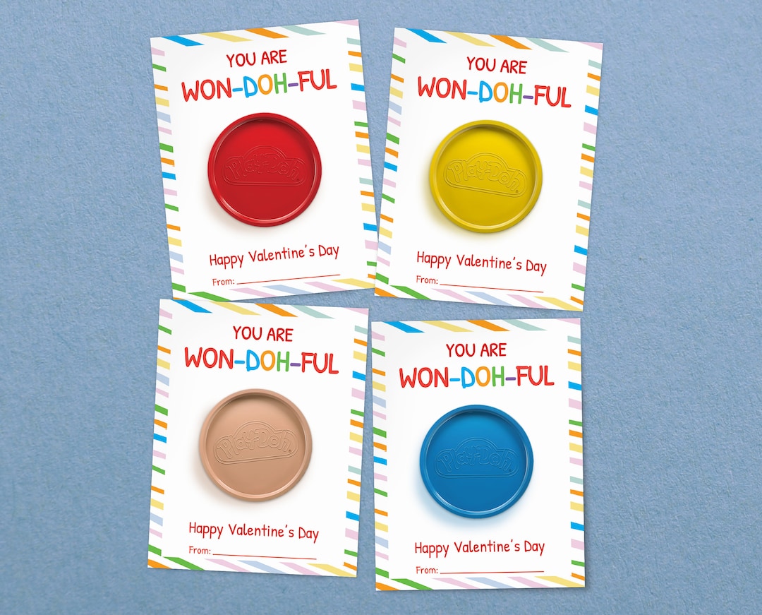 Valentine Playdoh Gift Tag, Wondohful Classroom Tags, Valentines Day ...