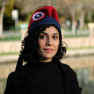 Slouchy Phrygian Cap With French Cockade - Revolutionary Era Hat - Etsy