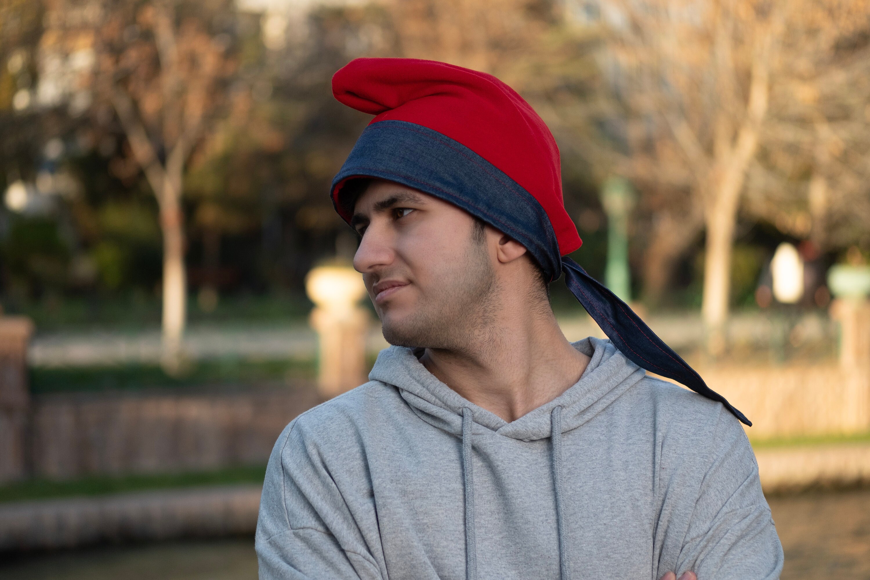 Handmade Phrygian Cap: Red & Blue Liberty Hat With French Cockade Pin ...