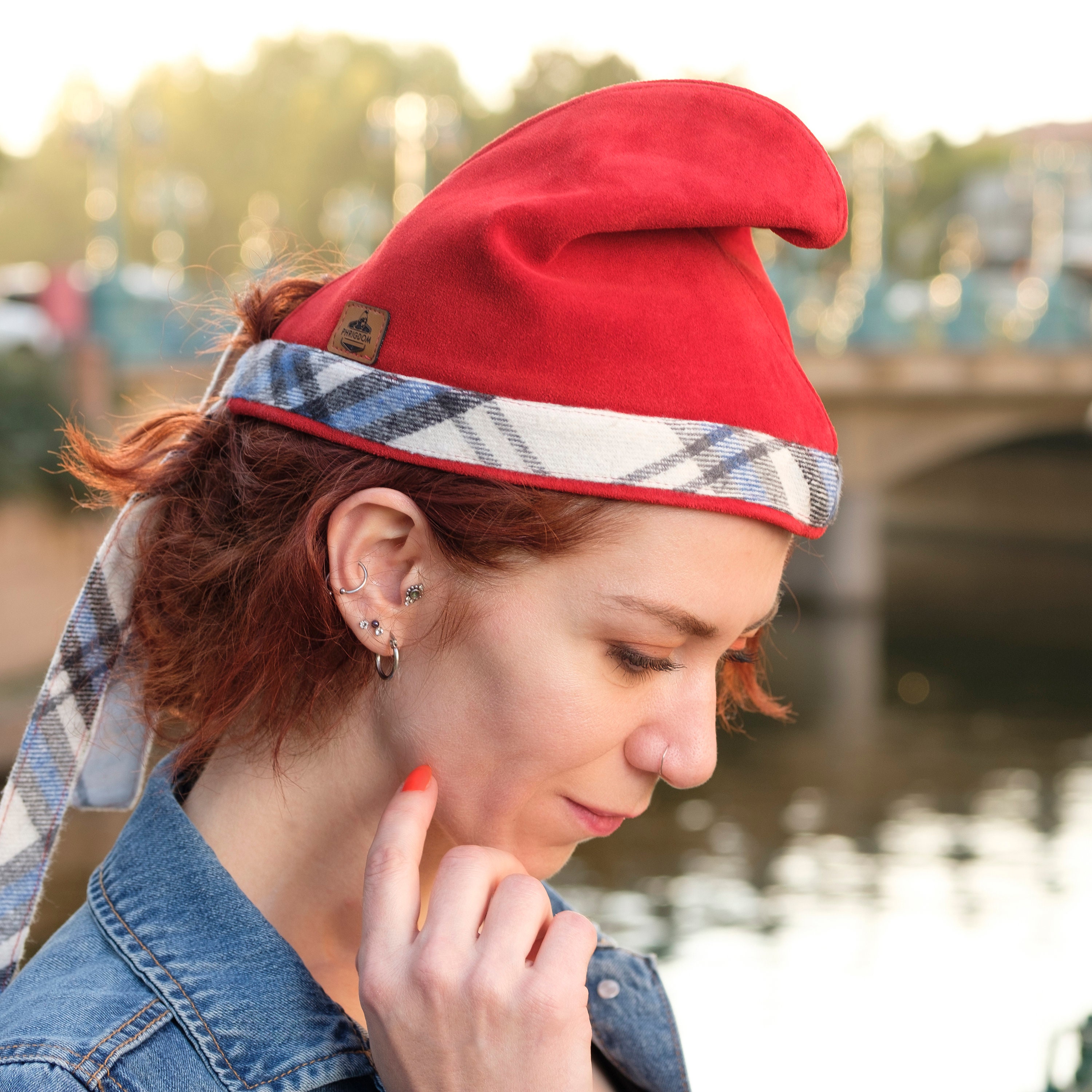 Red Phrygian Liberty Slouchy Beanie Cap Hat Made of Genuine Suede ...