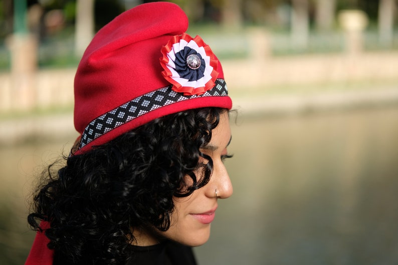 Stylish Red Fleece Phrygian Cap With Detachable French Cockade Winter ...