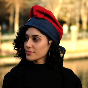 Handmade Phrygian Cap: Red & Blue Liberty Hat With French Cockade Pin ...