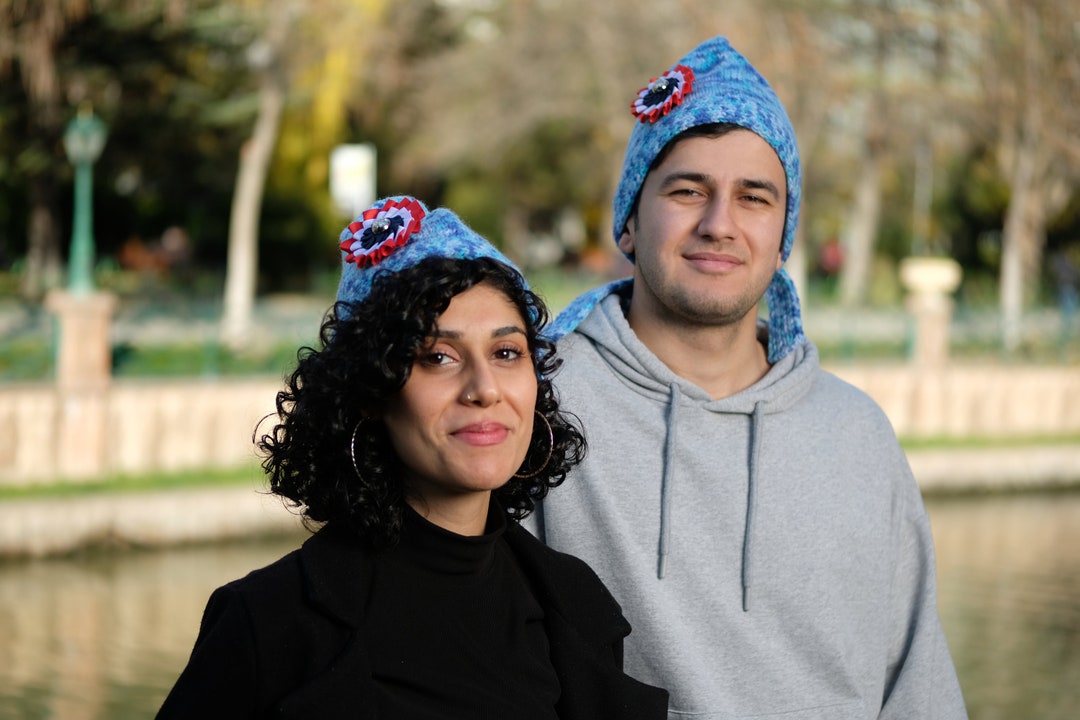 Blue Hand-knit Phrygian Cap With Detachable French Cockade ...