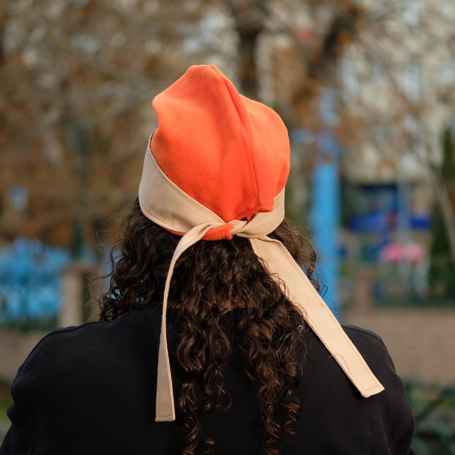Slouchy Fleece Phrygian Cap: Orange & Beige Revolutionary Hat With ...