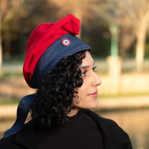 Handmade Phrygian Cap: Red & Blue Liberty Hat With French Cockade Pin ...