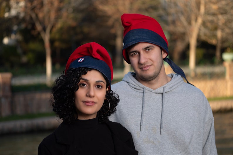 Handmade Phrygian Cap: Red & Blue Liberty Hat With French Cockade Pin ...