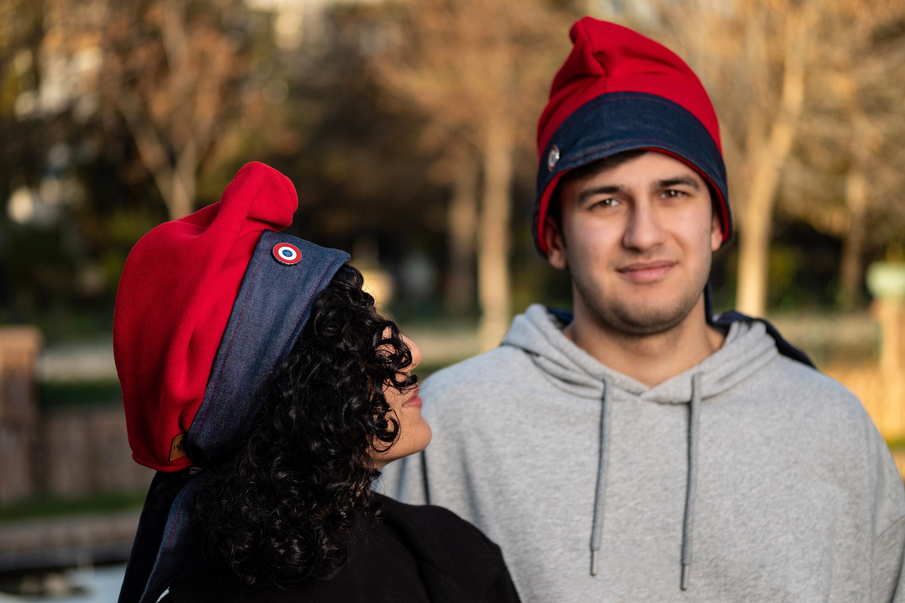 Handmade Phrygian Cap: Red & Blue Liberty Hat With French Cockade Pin ...