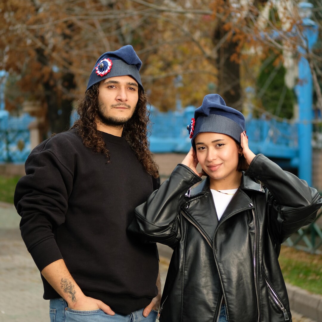 Handmade Phrygian Cap in Navy Blue Polar Fleece With French Cockade and ...