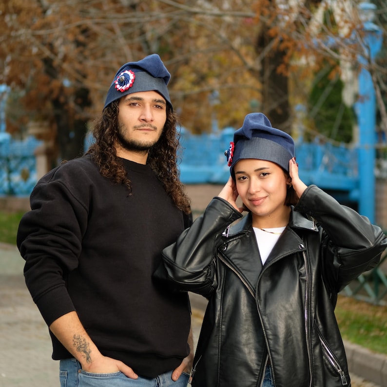 Handmade Navy Fleece Phrygian Cap: French Cockade Liberty Hat - Etsy