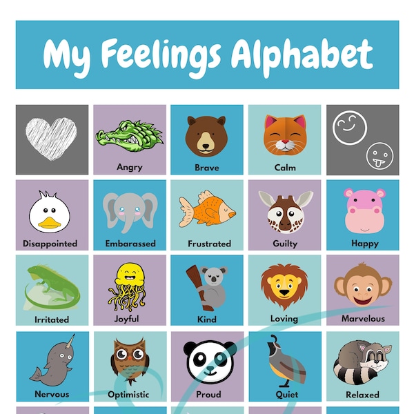 Animal Feelings Charts - Etsy