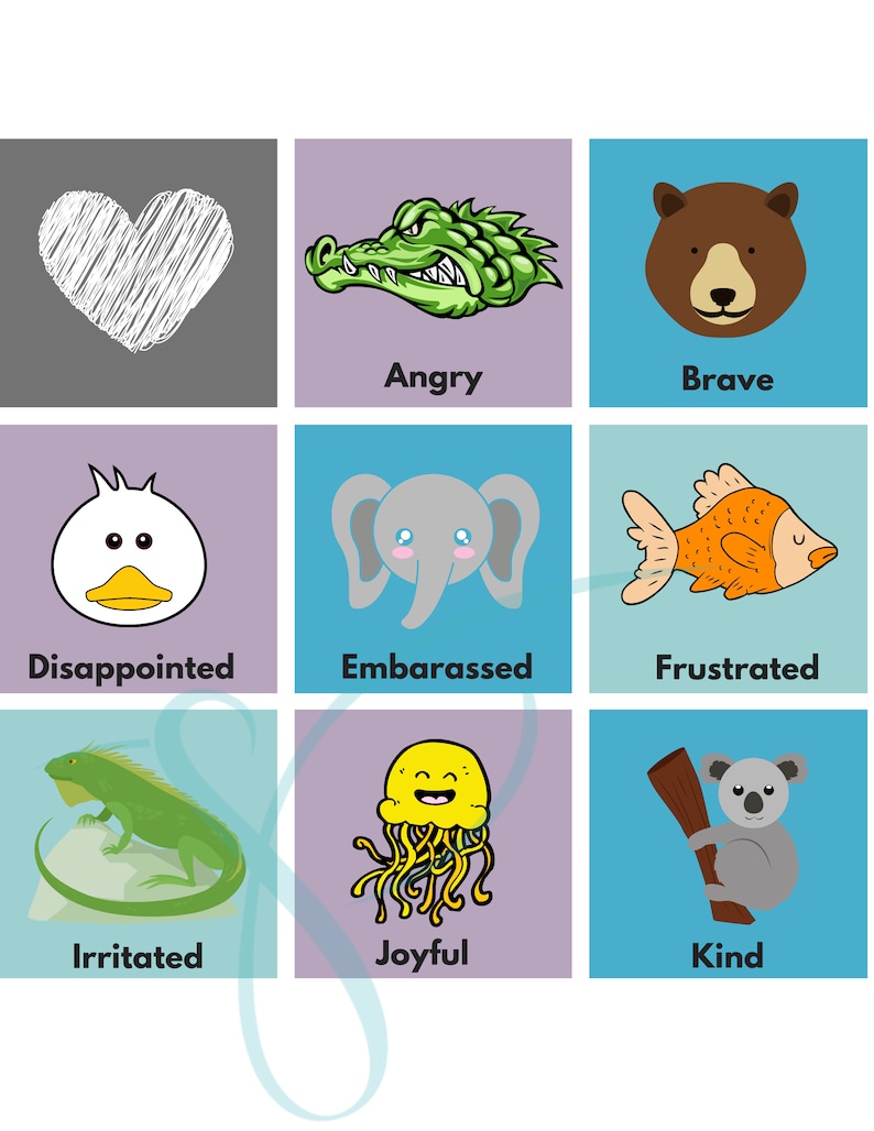 Animal Feelings Alphabet Digital Print - Etsy