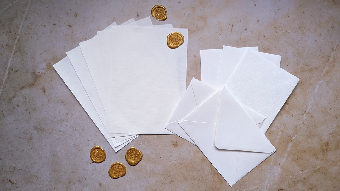 Letter Writing Set White Gold Floral Wax Seal White - Etsy