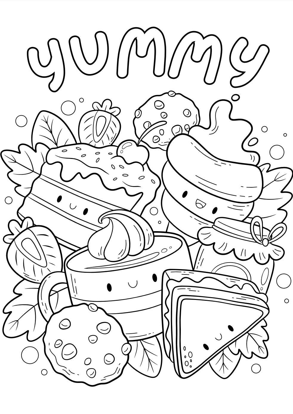 Yummy Colouring Page - Etsy
