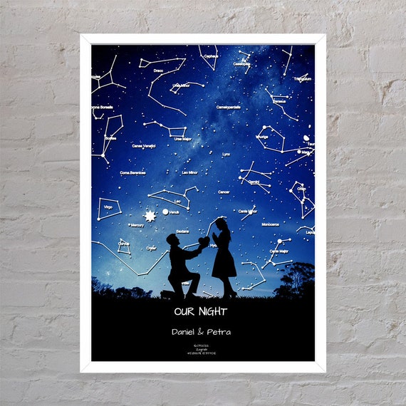 Custom Star Map by Date Printable Personalized Night Sky | Etsy