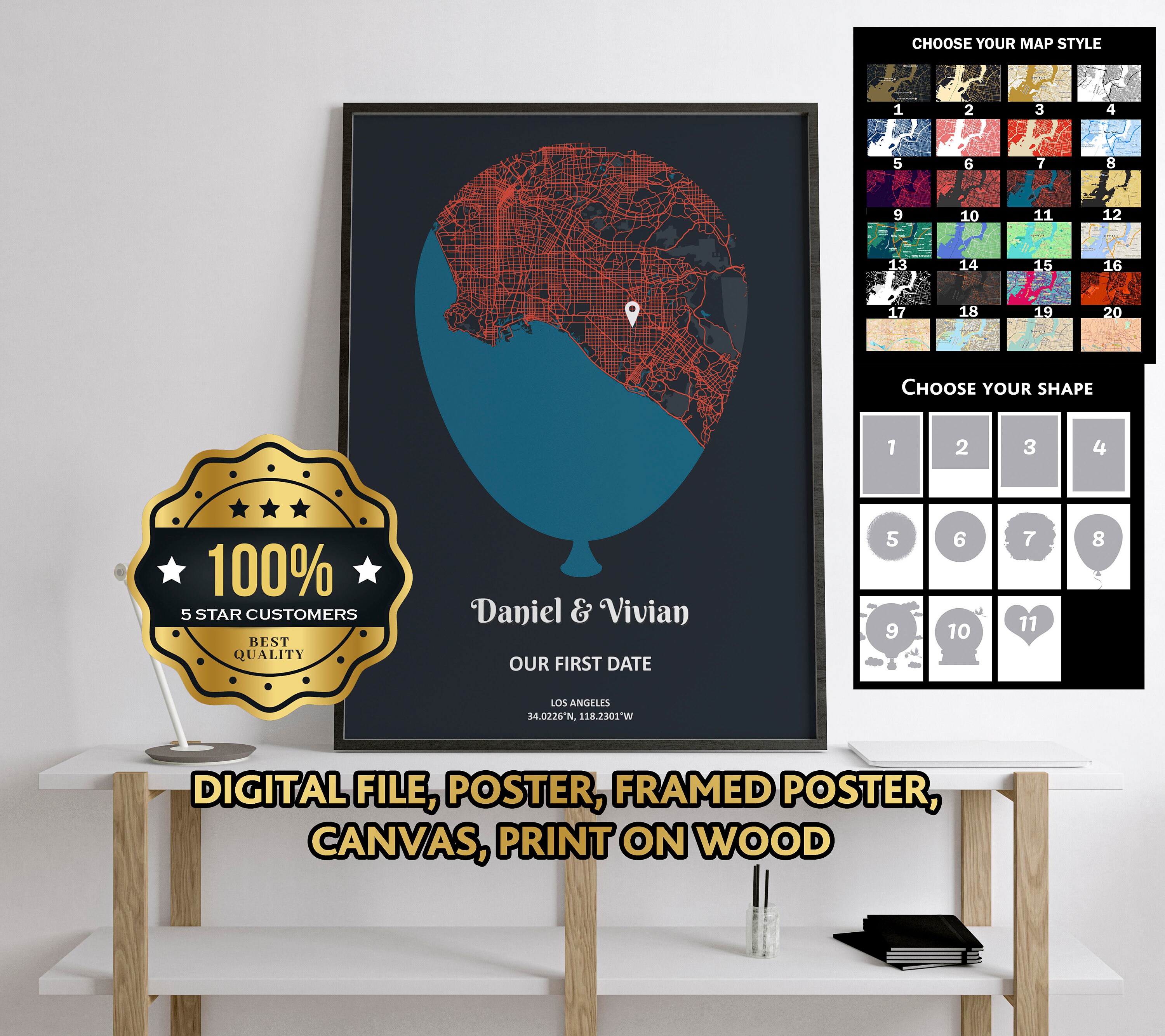 Mapa de ciudad personalizado mapa de ubicación personalizado - Etsy México