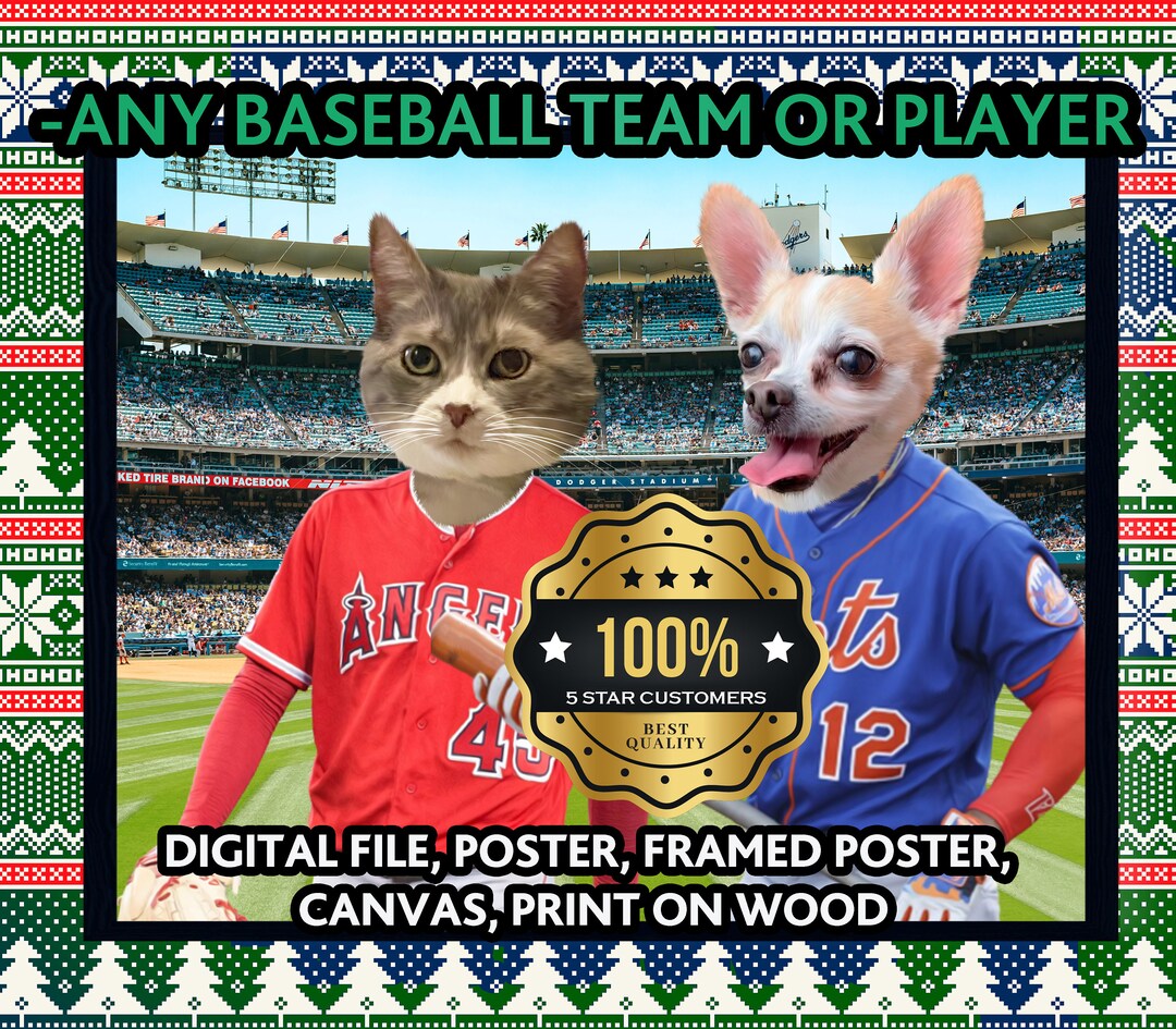 Custom Dog Baseball Player Portrait, Unique Customized Pet Framed ...