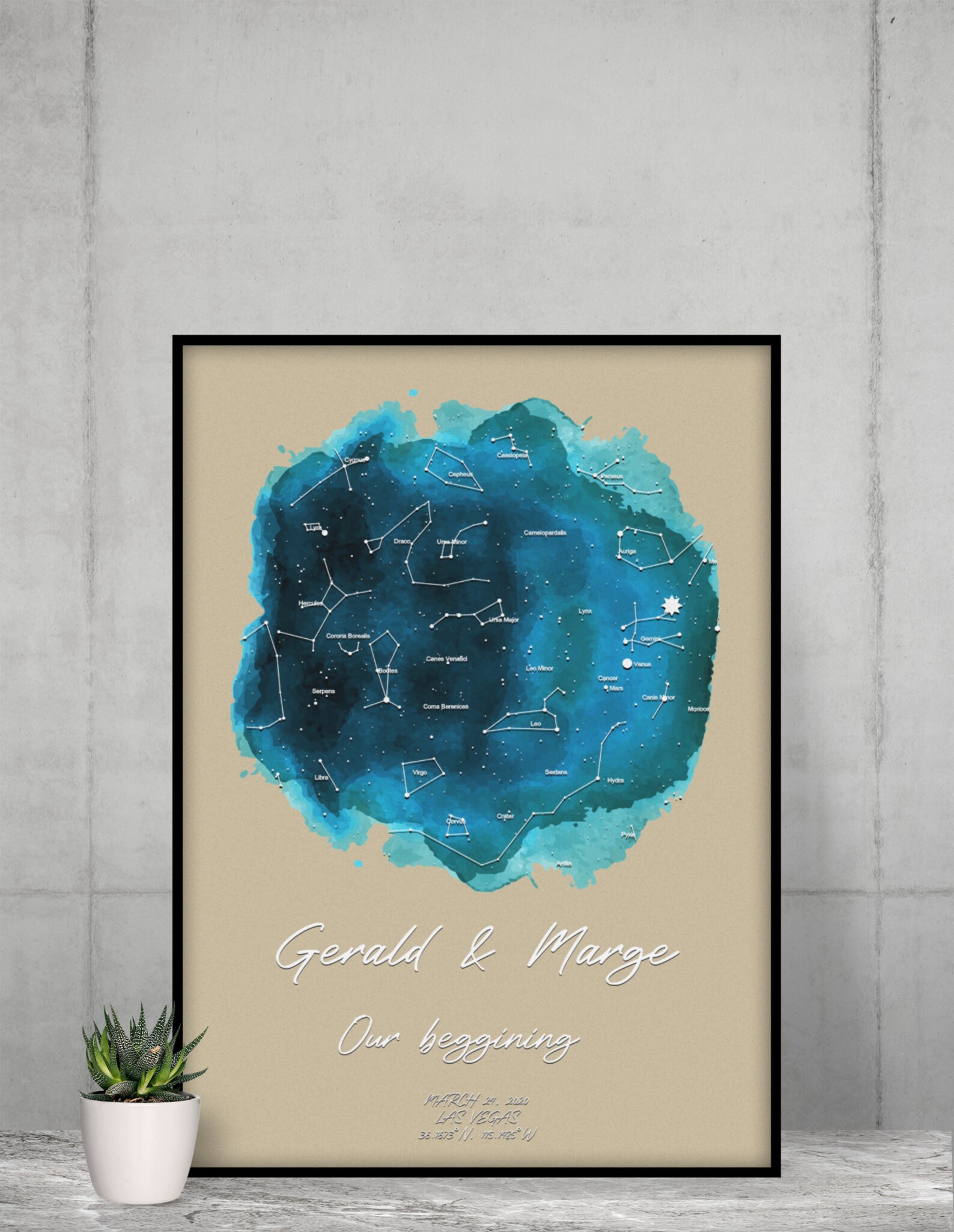 Custom Star Map by Date Printable Personalized Night Sky - Etsy