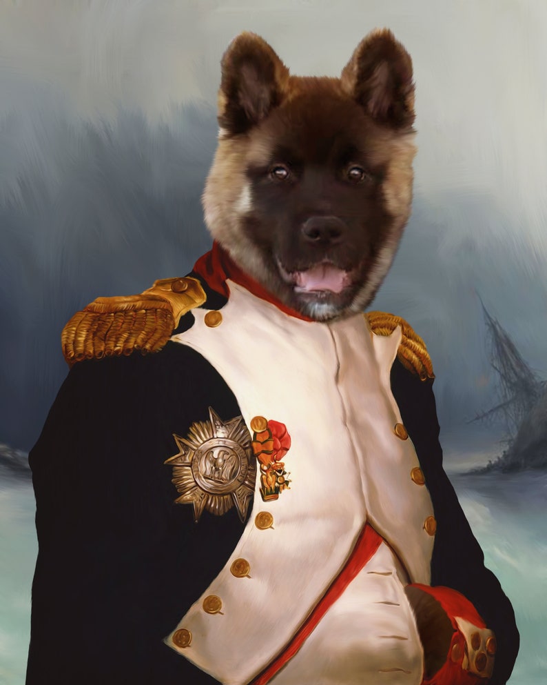 General Admiral Custom Dog Portrait Unique Royal Regal Dog - Etsy