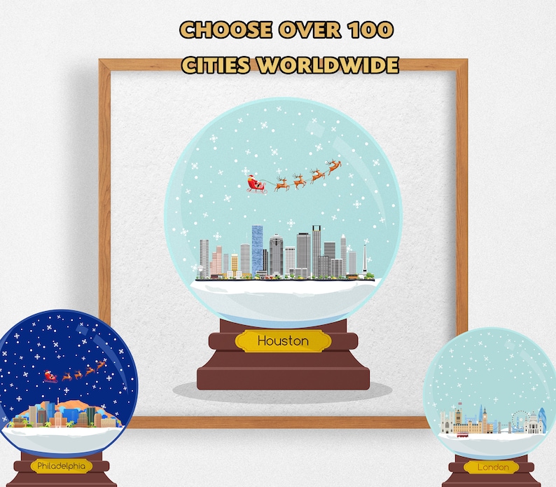 Chicago City Snow Globe Lover Printable Artworklarge Framed - Etsy