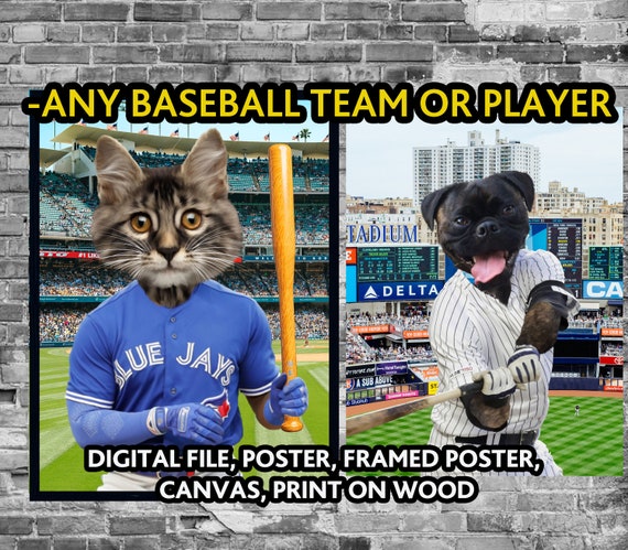 Custom Pet Baseball Player Portrait Unique Customized Dog - Etsy