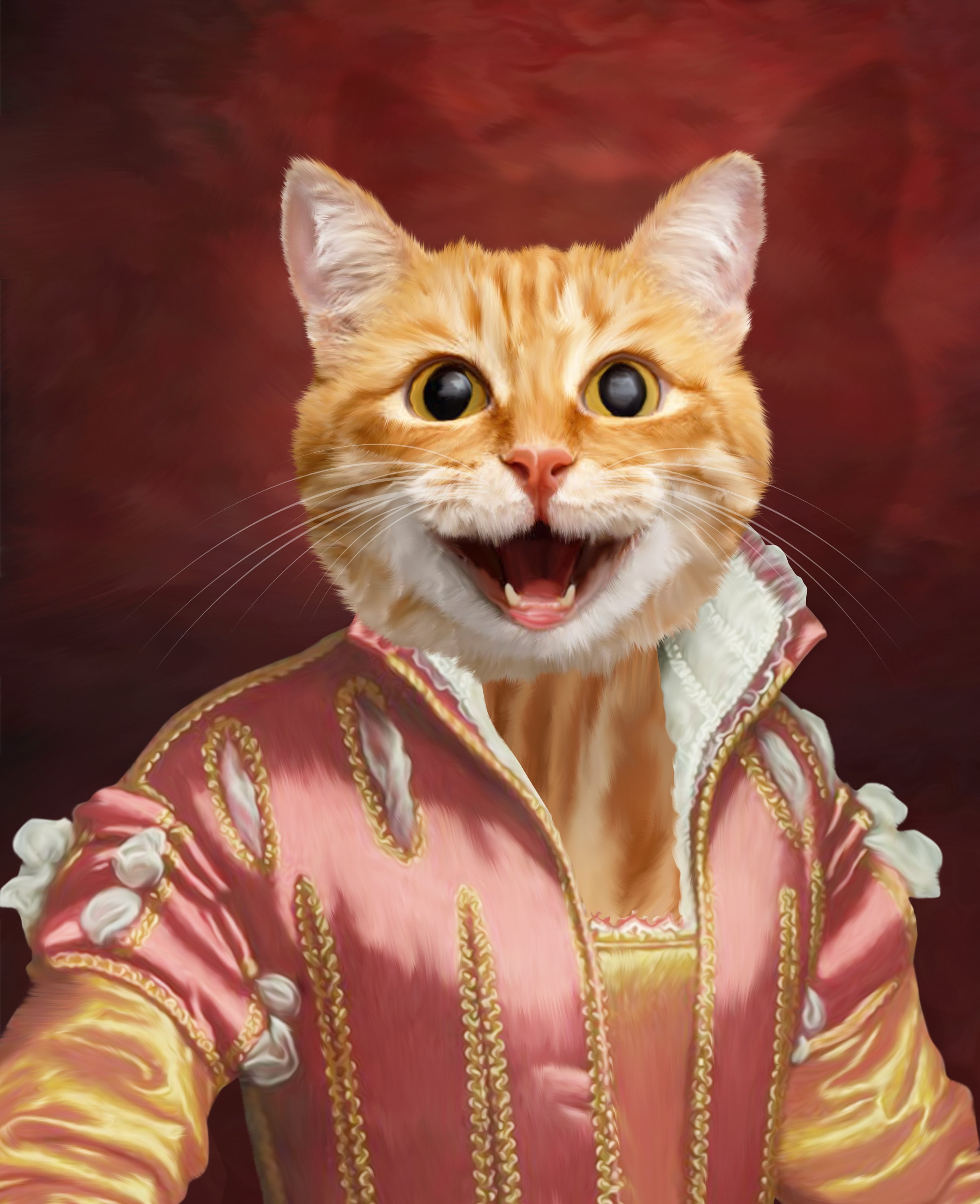 Custom pet portraits Unique Royal Cat Painting Regal Pet | Etsy