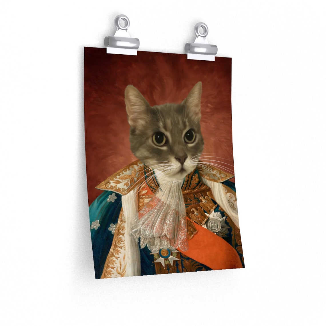 General Admiral Custom cat portrait Unique Royal Regal cat | Etsy