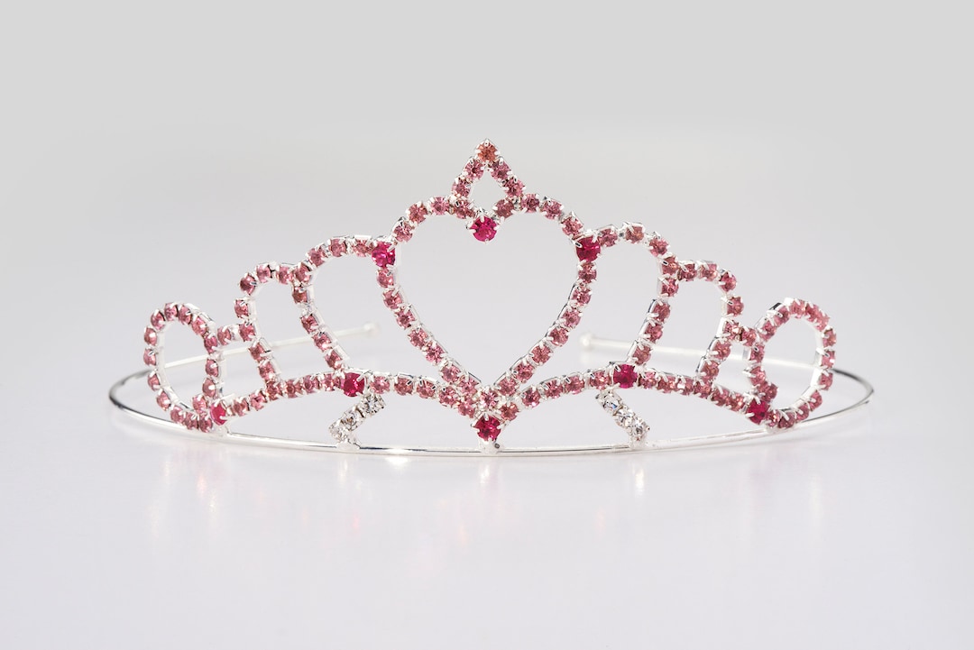 Girls Two Toned Pink Princess Tiara Rhinestone Princess - Etsy