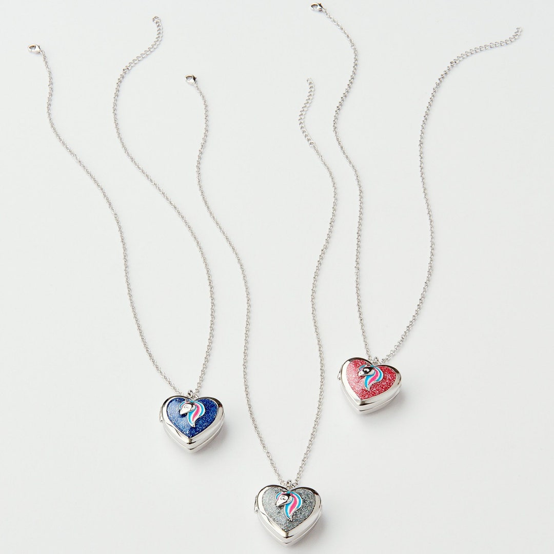 Set of 3 Unicorn Locket Necklaces for Little Girls | Girl Lockets 3 ...